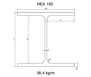 Trave HEA 180 In Ferro In Qualità S275JR