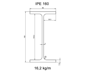 Trave IPE 160 In Ferro In Qualità S275JR