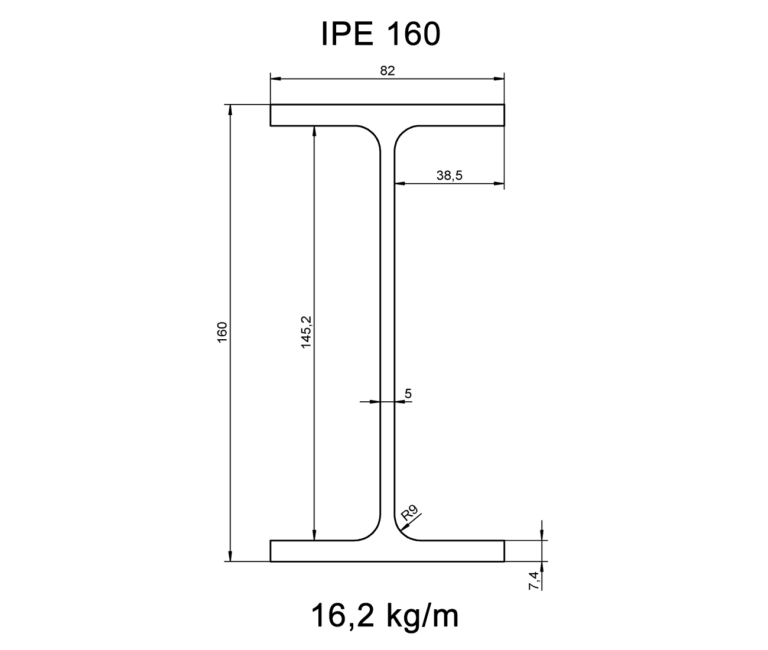 Trave IPE 160 In Ferro In Qualità S275JR