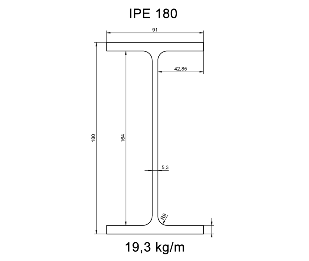 Trave IPE 180 In Ferro In Qualità S275JR